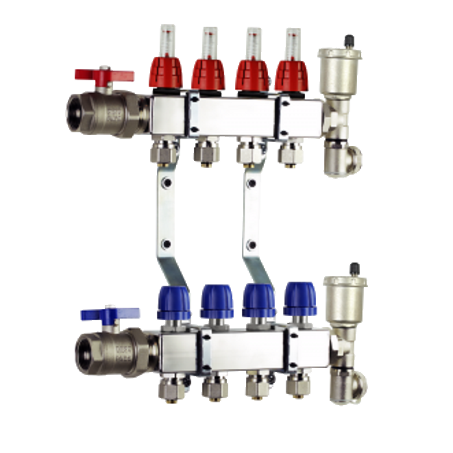 Stainless underfloor manifold set